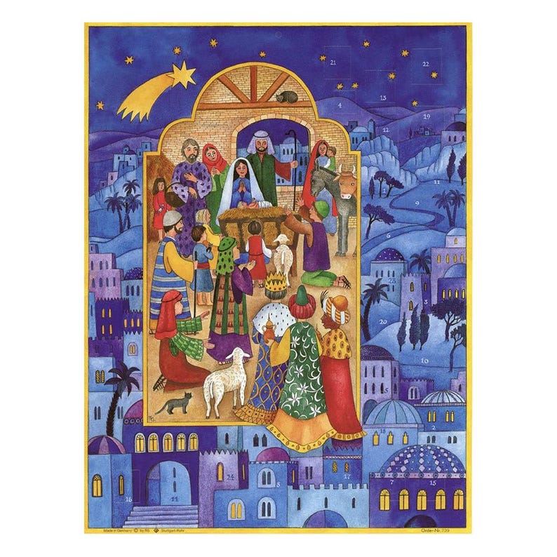 Nativity Blue Richard Sellmer Midi Traditional German Advent Celendar ...