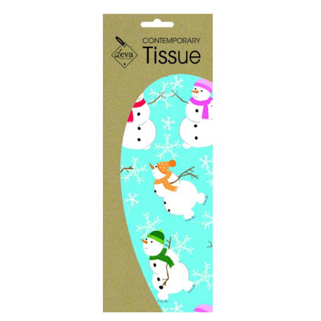 Snowmen Christmas Tissue Deva Tissue Wrapping Paper 4 Sheets 50 X 70 Cm ...
