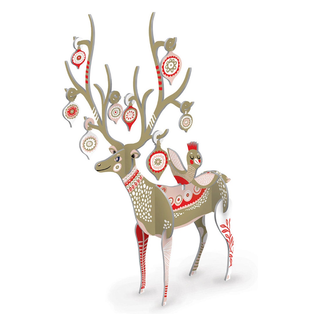 Golden Folky Reindeer Gold Pop and Slot Roger La Borde 3D Christmas ...