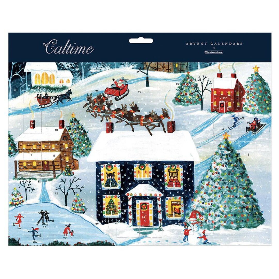 Christmas House Caltime Advent Calendar 350 X 245mm Caltime With 24 ...