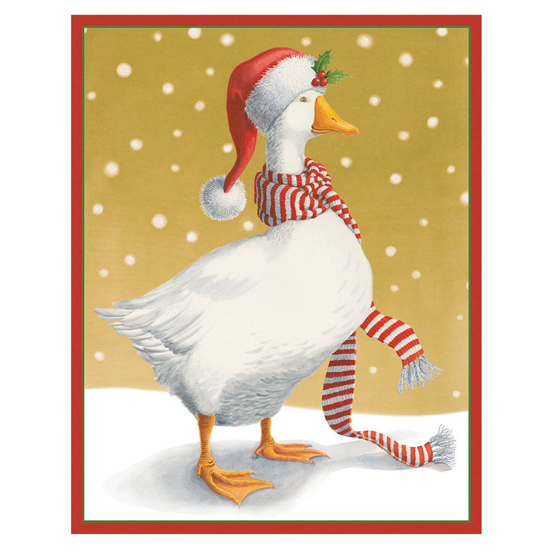Christmas Goose Caspari Christmas Cards 96mm X 120mm 5 in a Pack With ...