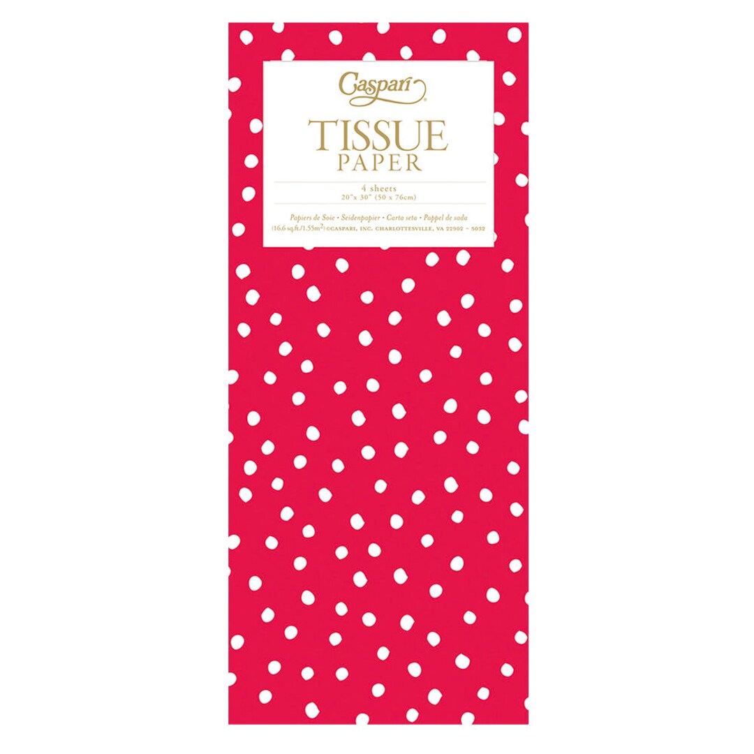 Painted Dot Red Tissue Wrapping Paper 4 Sheets 50 X 76 Cm Folded Into a ...