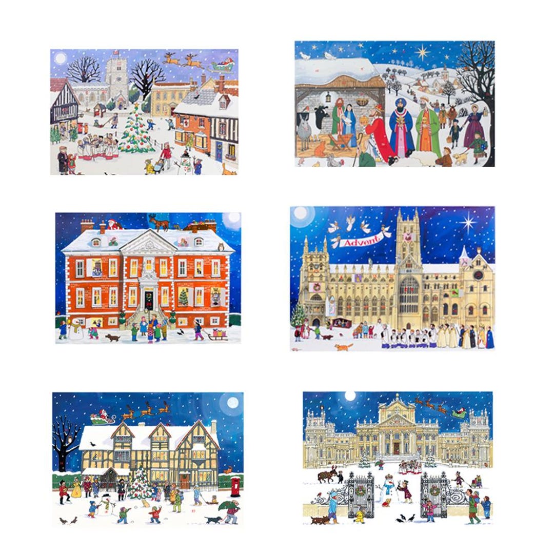 Alison Gardiner Traditional Flat Advent Calendar With 24 Doors to Open ...