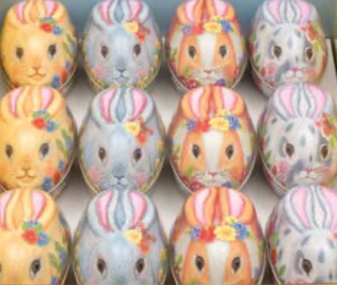 Bunny Rabbit Easter Tins 4 Different Tins in a Set 4 Different Rabbits ...