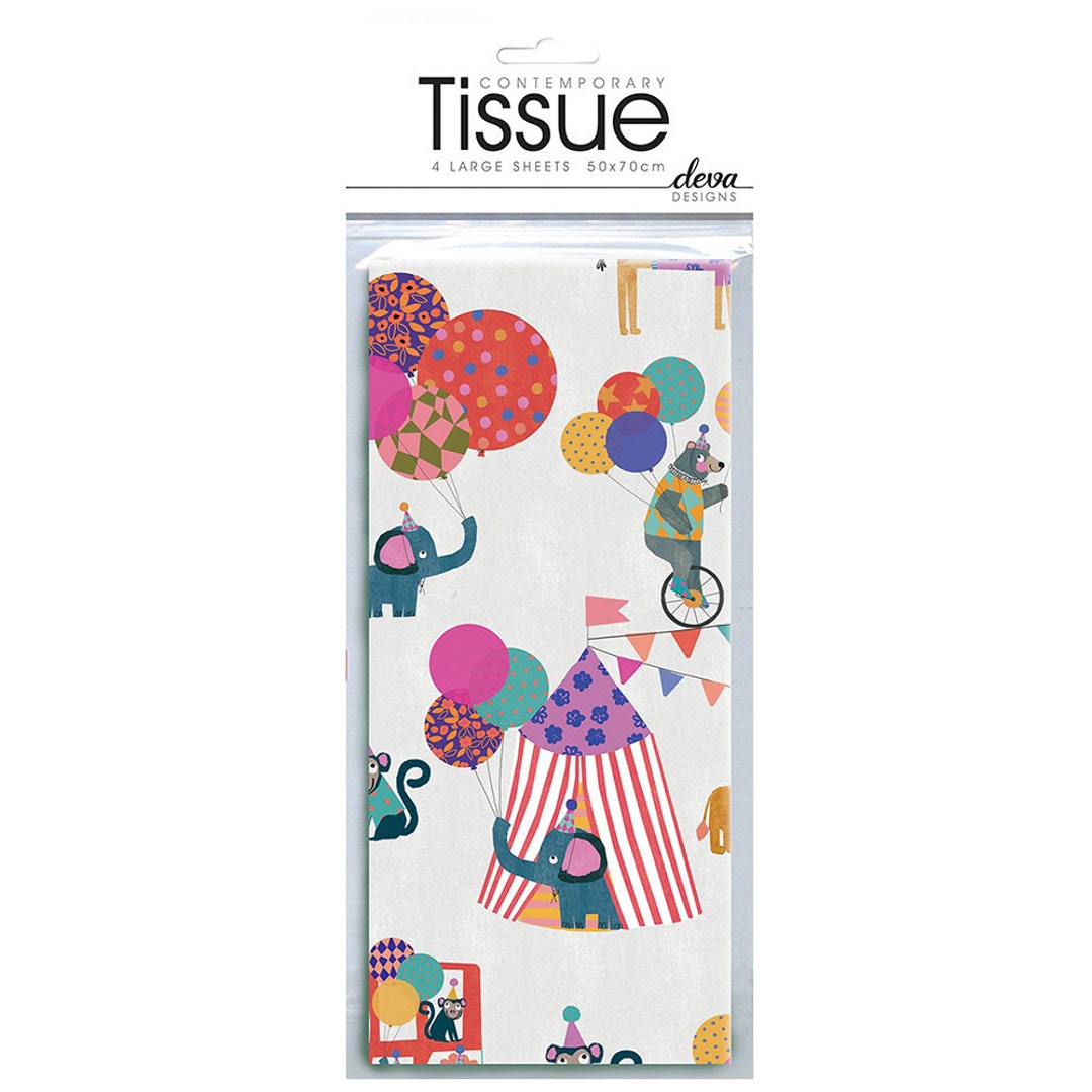 Stop the Clock Berry Circus Animals Tissue Deva Tissue Wrapping Paper 4 ...