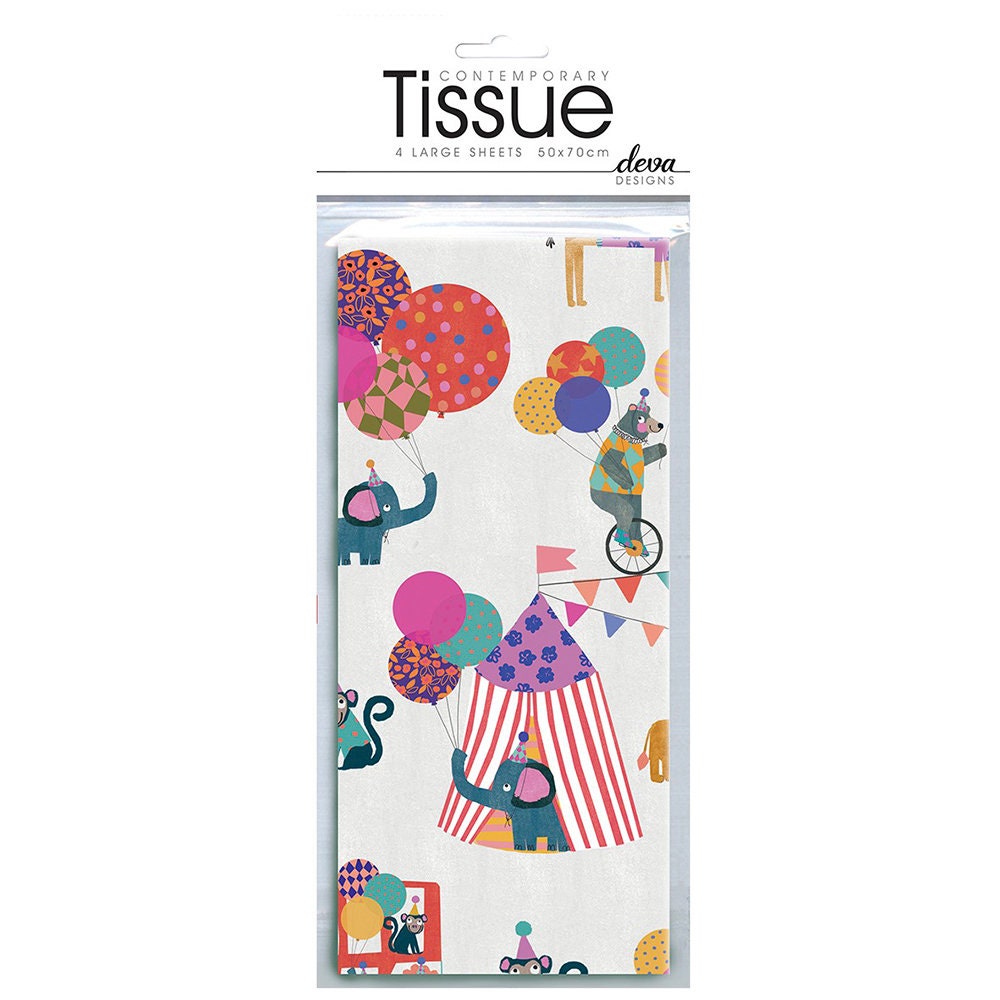Stop the Clock Berry Circus Animals Tissue Deva Tissue Wrapping Paper 4 ...