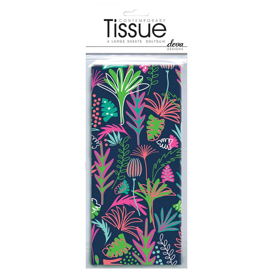 Neon Tropical Jungle Tissue Deva Tissue Wrapping Paper 4 Sheets 50 X 70 ...