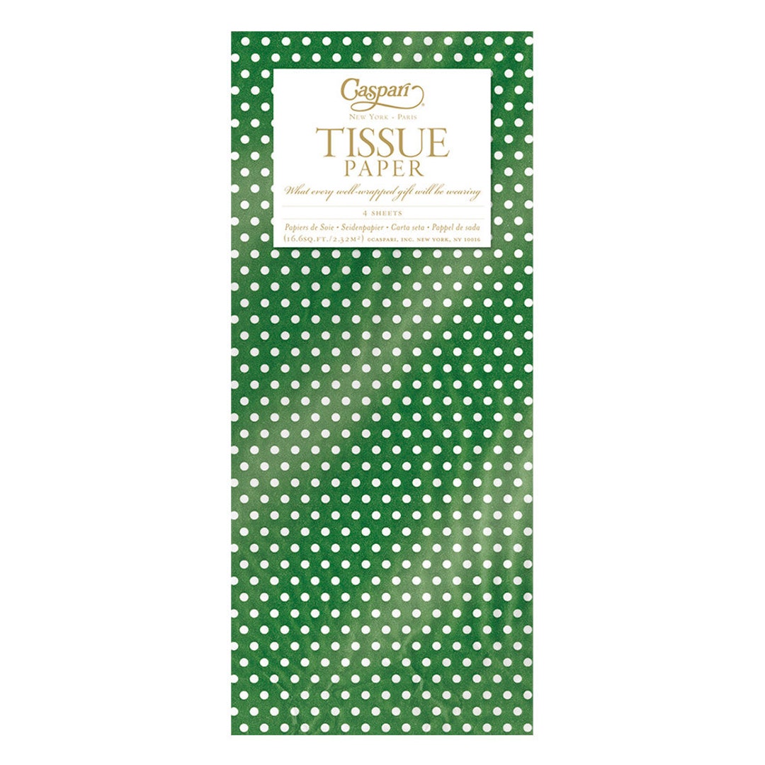 Tiny Dots Green Tissue Wrapping Paper 4 Sheets 50 X 76 Cm Folded Into a ...