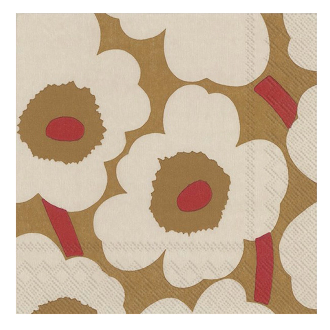 Marimekko Unikko Flowers Dark Cream Red IHR Paper Table Napkins 33 Cm ...