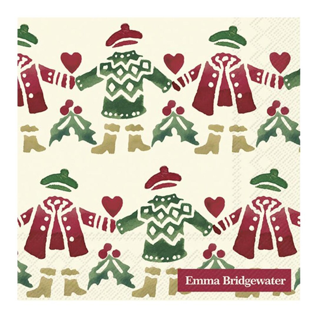 Emma Bridgewater Winter Walks Cream Christmas IHR Paper Cocktail Napkin ...