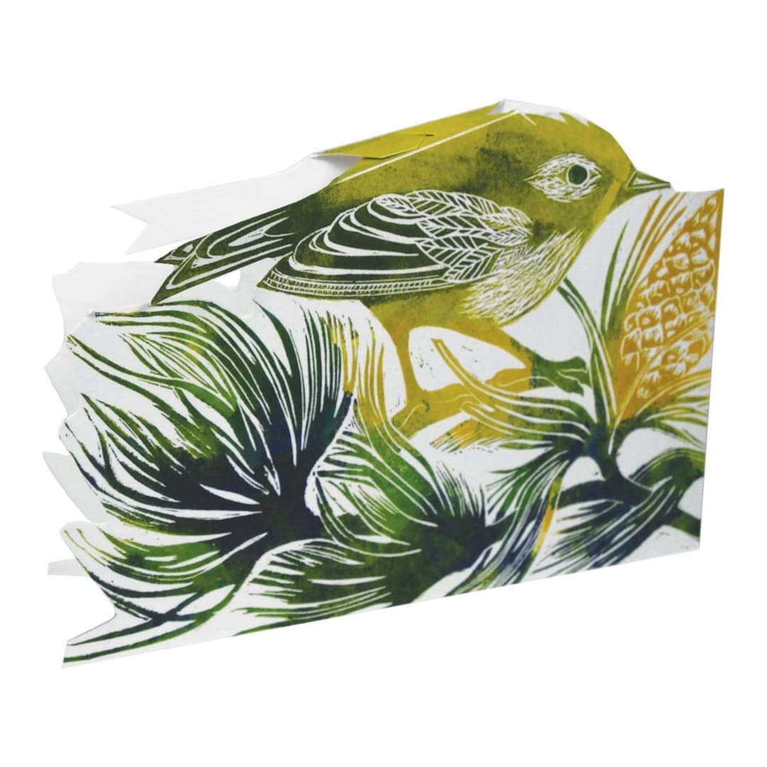 Gold Crest Bird Judy Lumley 3D Greeting Card With Envelope From Lino ...