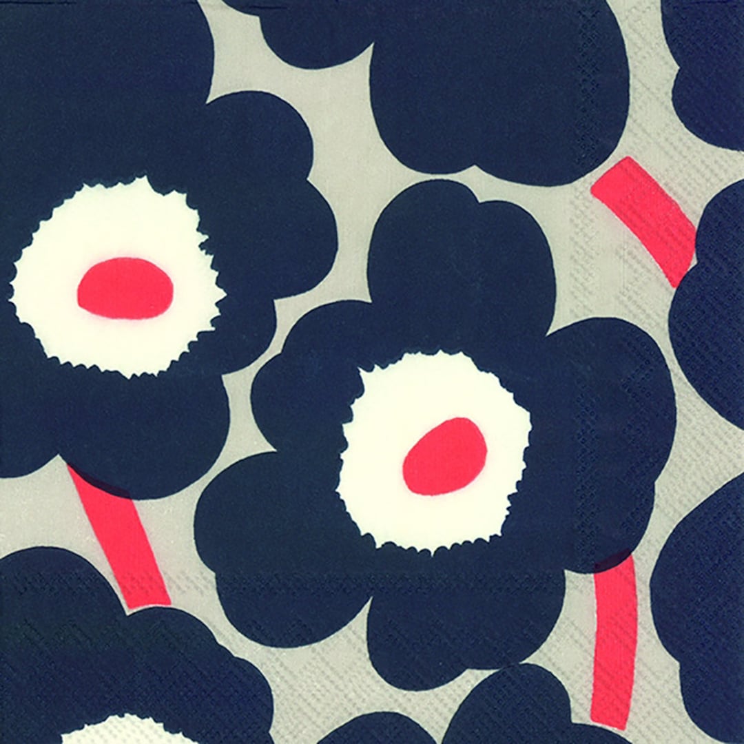 Marimekko UNIKKO Linen Flowers Paper Table Napkins 33 Cm Square 3 Ply ...