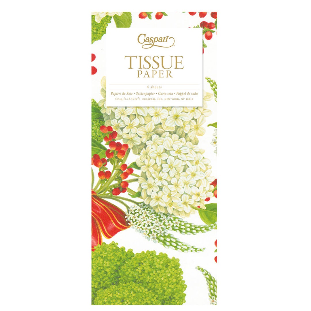 Snowball Hydrangea Christmas Tissue Wrapping Paper 4 Sheets 50 X 76 Cm ...