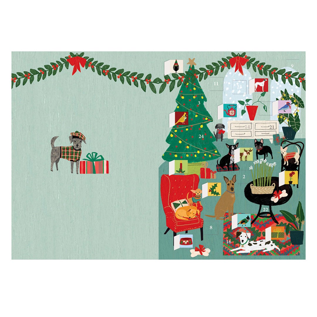 Fireside Dog Advent Advent Calendar Card With Envelope 170 X 120mm ...