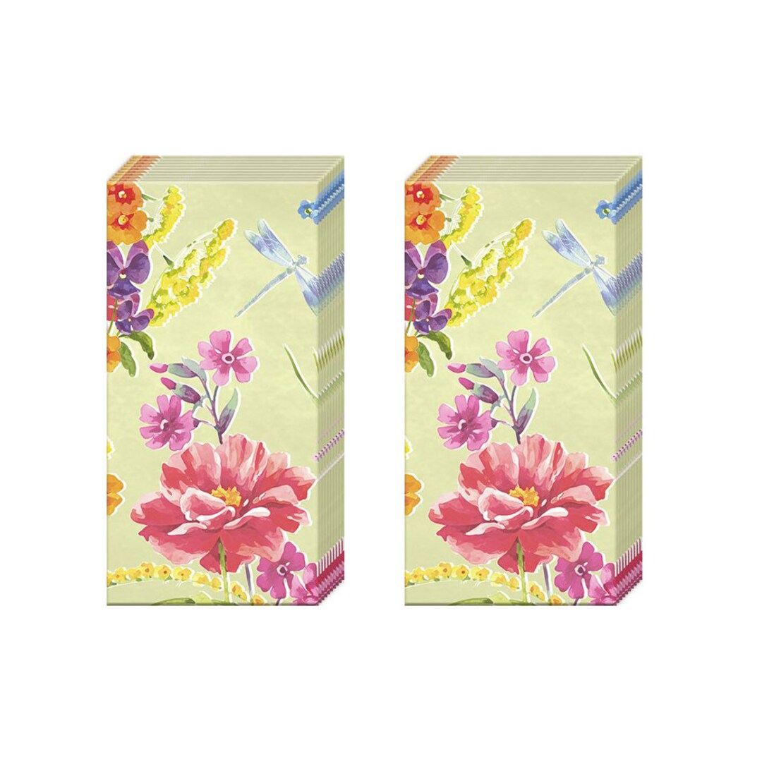 Bella Green Floral Pocket Novelty Tissues 2 Packs of 10 IHR Tissues 4 ...