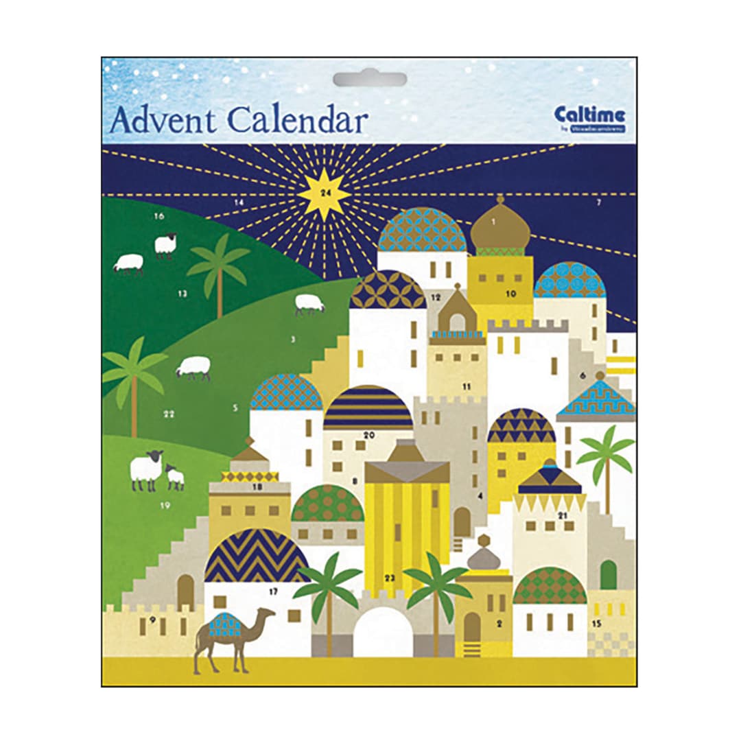 Bethlehem Religious Advent Calendar 23 X 23 Cm Caltime With 24 Doors to ...