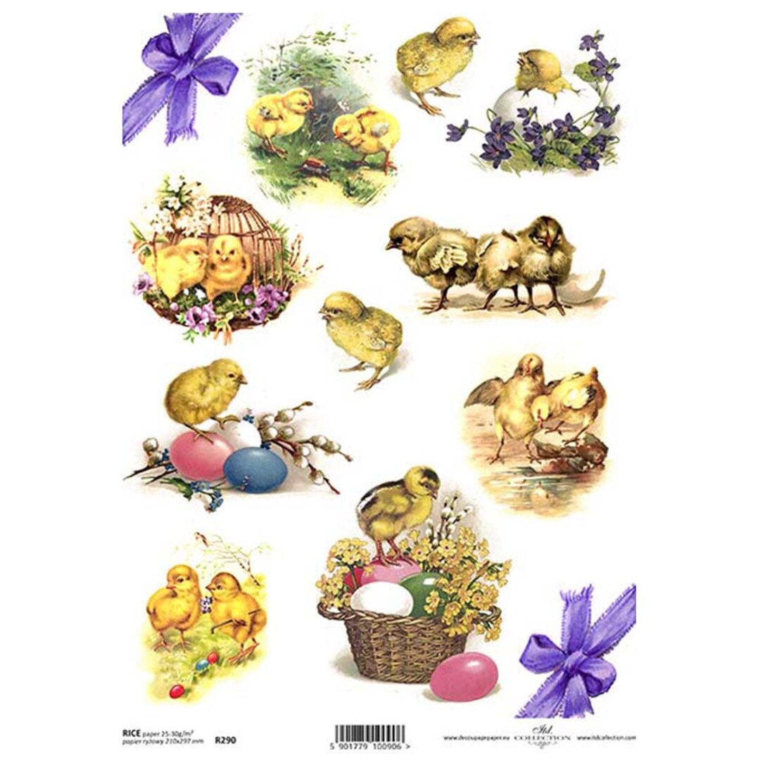 Easter Chicks Easter Bunny Rice Paper ITD A4 Rice Paper Mulberry Paper ...
