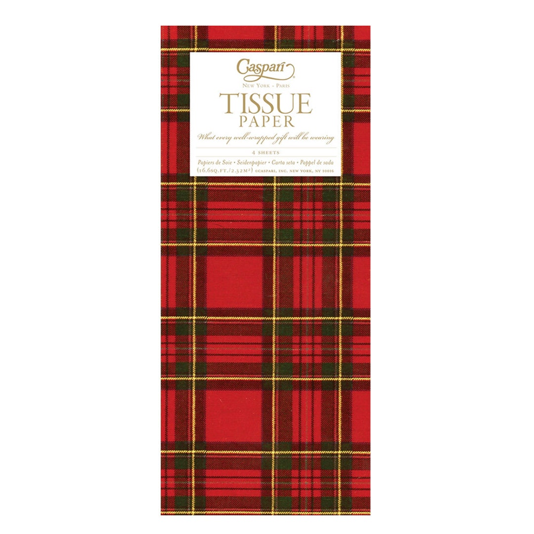 Royal Plaid Red Tartan Check Tissue Wrapping Paper 4 Sheets 50 X 76 Cm ...