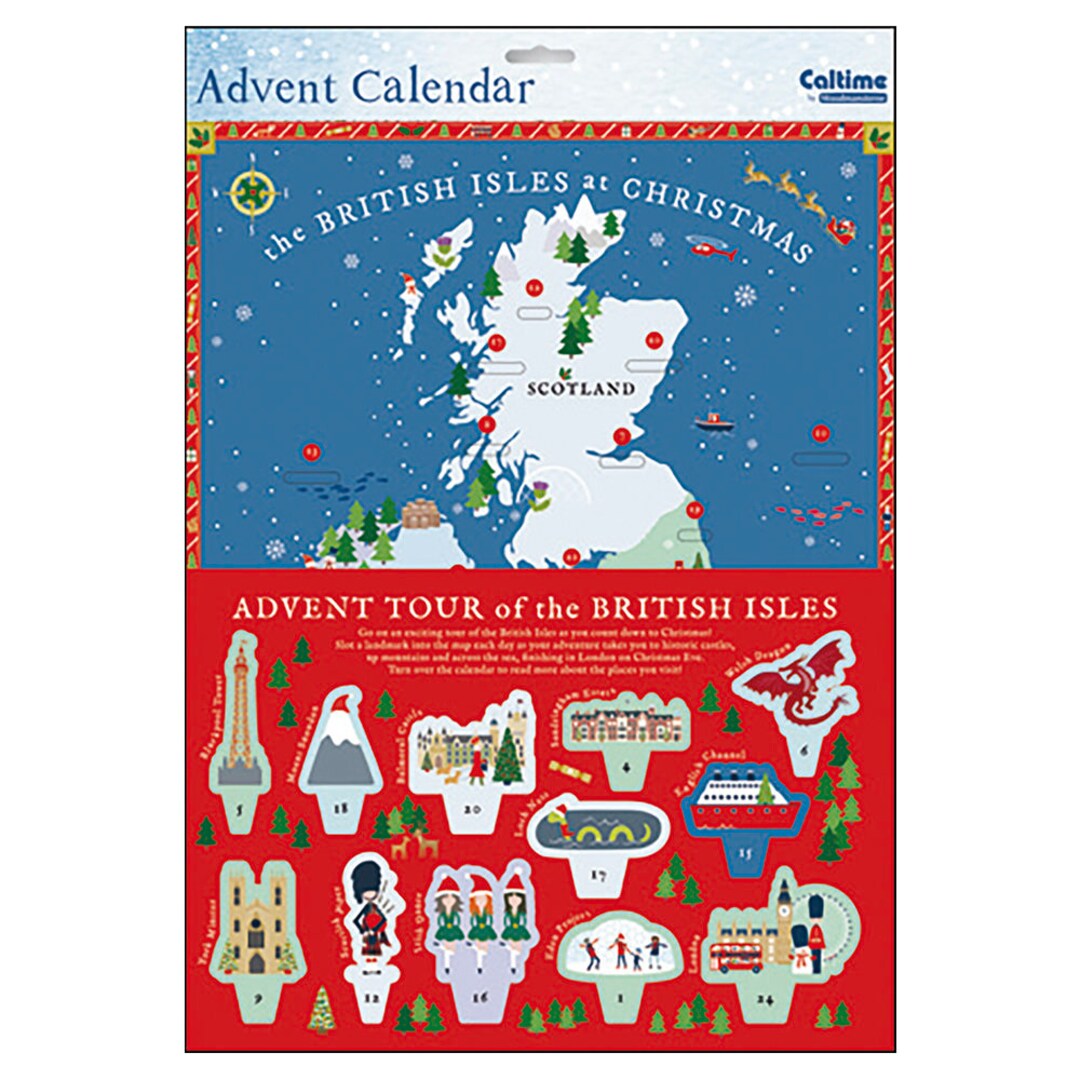 3 D Map Advent - Tour of the British Isles Advent Calendar 352 X 420mm ...