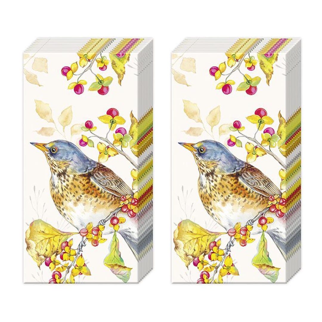 Autumn Birds Cream IHR Pocket Tissues 2 Packs of 10 Tissues 20cm Sq - Etsy
