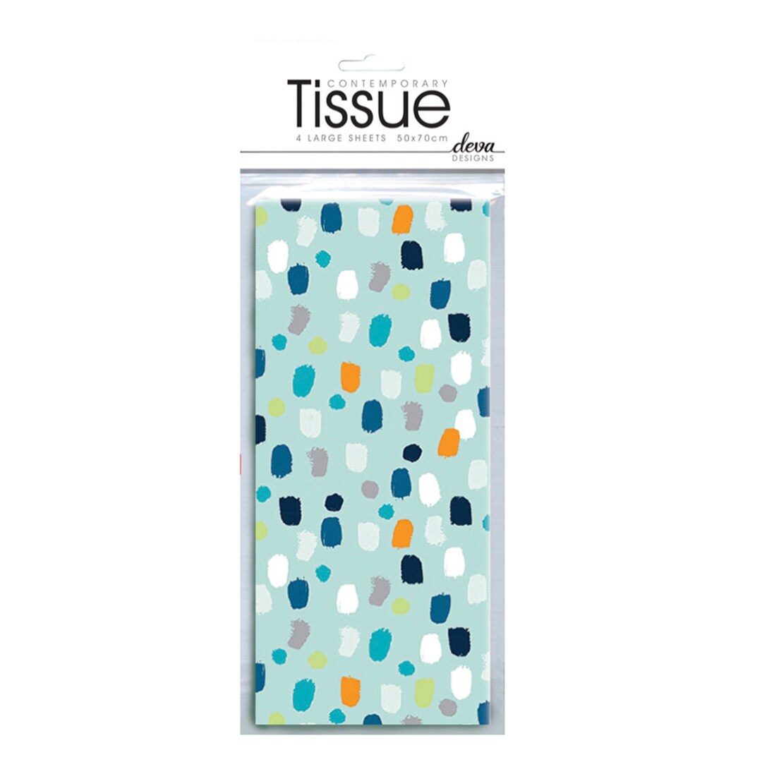 Pluto Cuyan Blue Dots Tissue Deva Tissue Wrapping Paper 4 Sheets 50 X ...