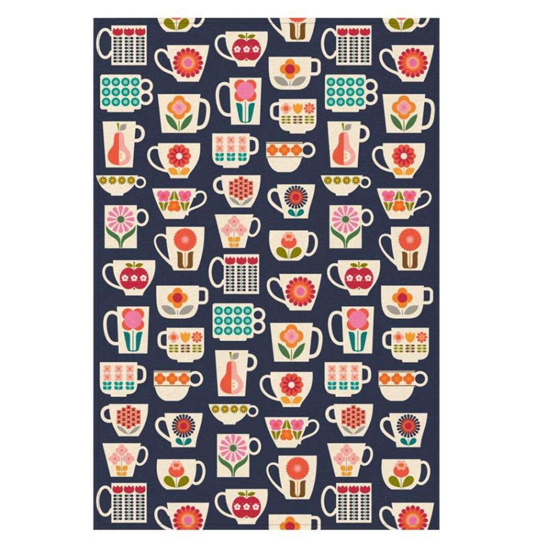 Kate Rhees 100% Cotton Tea Towel - 690 X 480mm - Tea Cups - Etsy