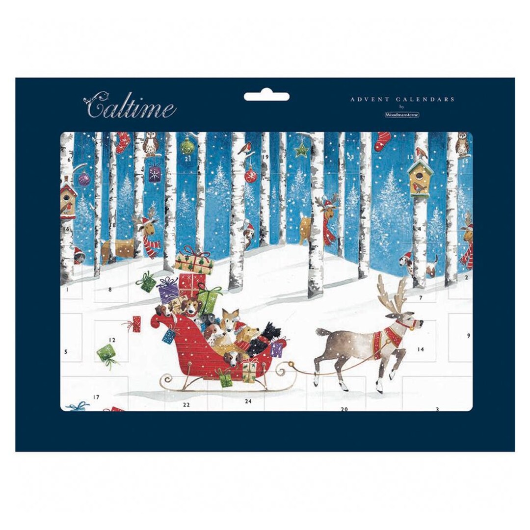 Sleigh Ride Reindeer Dog Sleigh Caltime Advent Calendar 350 X 245 Mm - Etsy