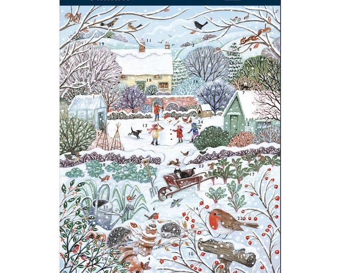 Winter Scene Wildlife and Children in the Snow Caltime Advent Calendar ...