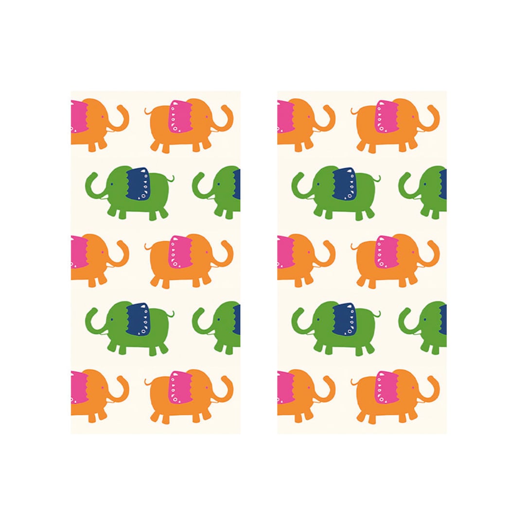 Green Orange Elephant Tissues 2 Packs of 10 Caspari Tissues 4 Ply 20 Cm ...
