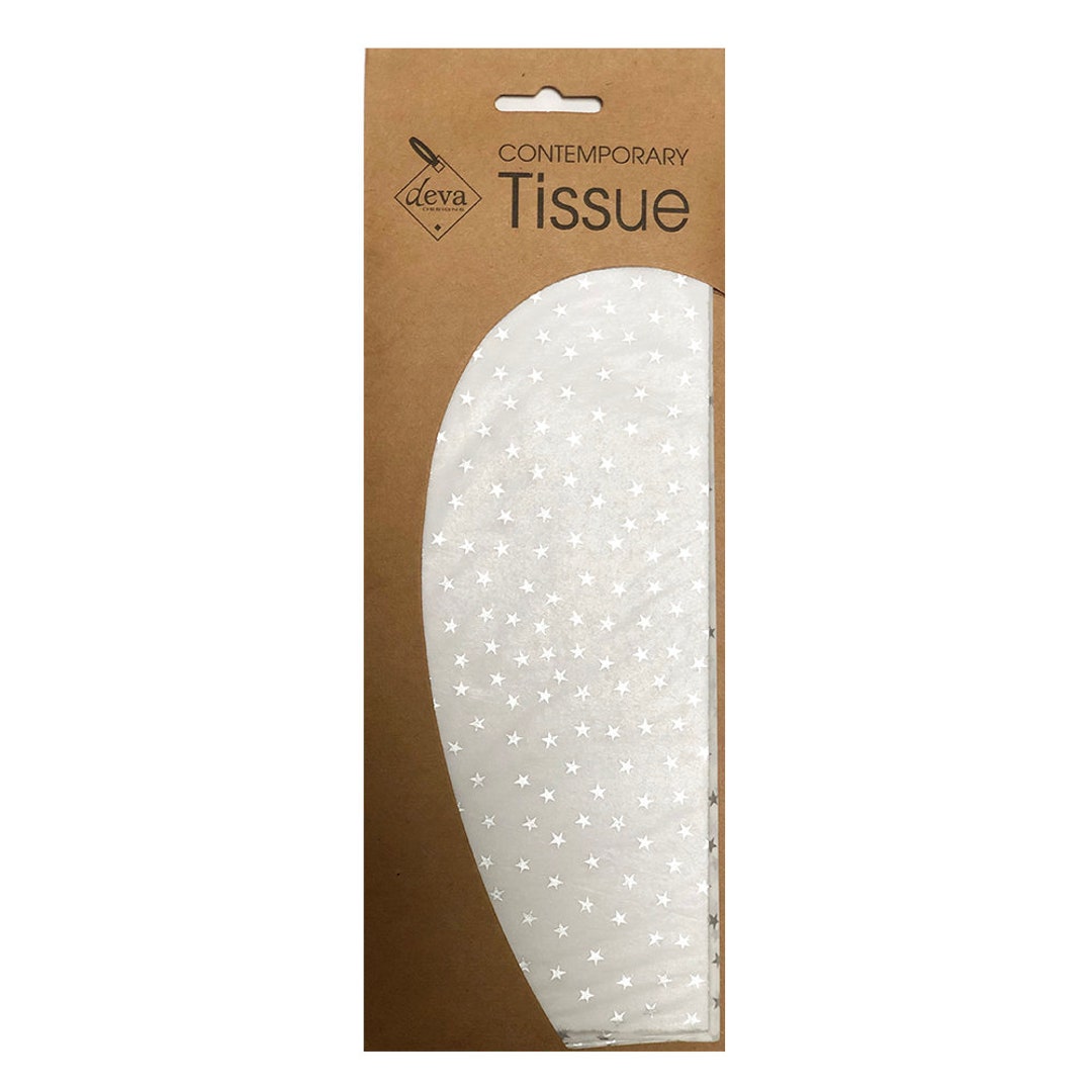 Mini Stars Silver Tissue Deva Tissue Wrapping Paper 4 Sheets 50 X 70 Cm ...