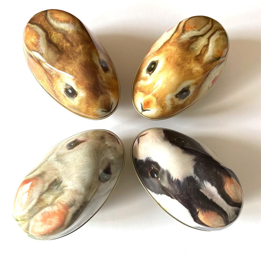 Jo Stockdale Easter Rabbit Tins 4 Different Designs in a Set 112 X 67 X ...