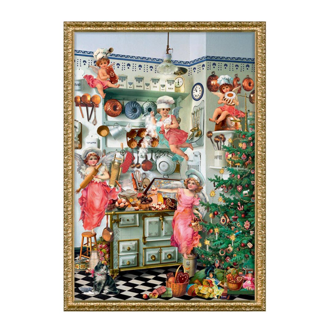 Cherub Chef Houses Around the Town Advent Card. Design by Barbara Behr ...