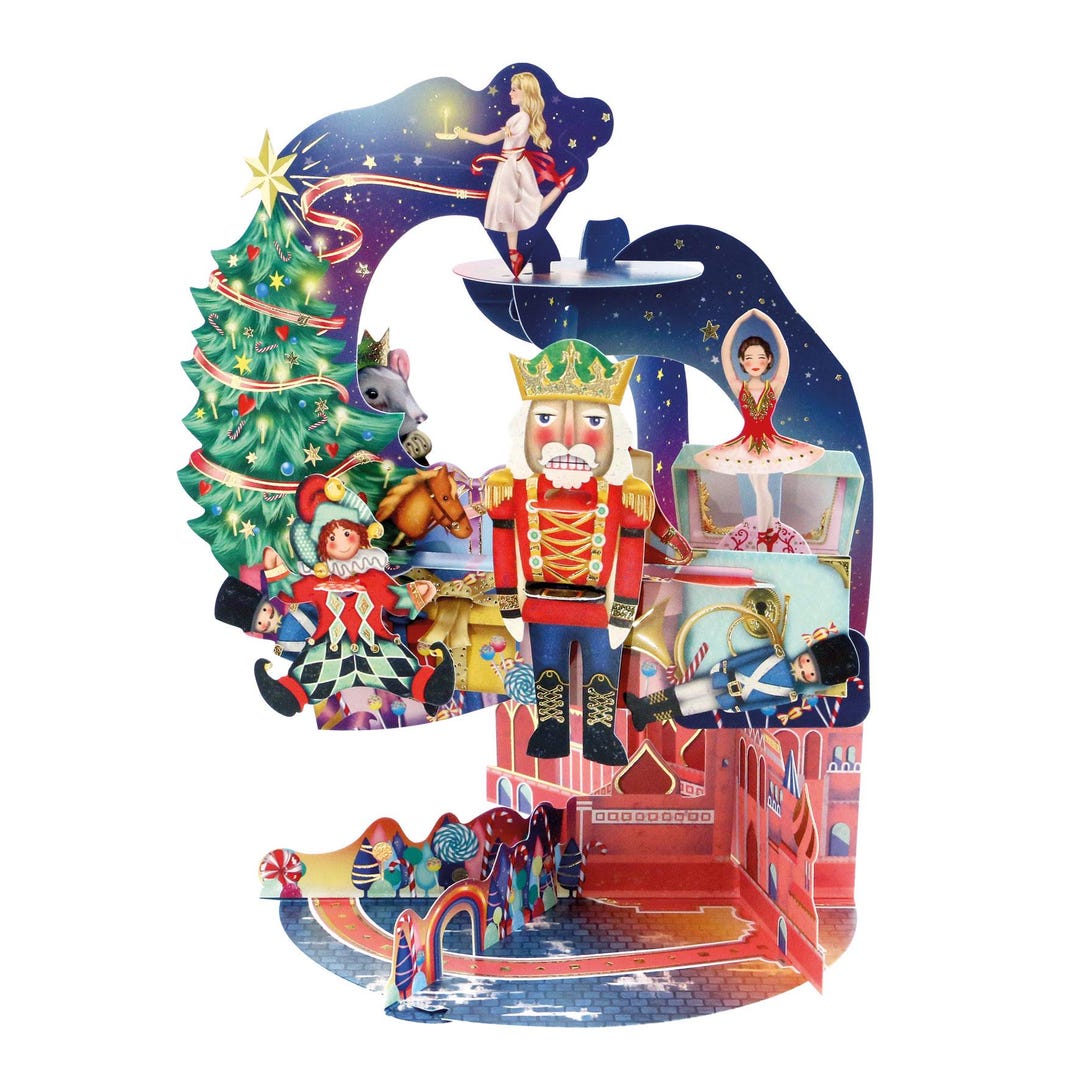 The Nutcracker Pendulum 3 D Pop up Christmas Card Decoration 38 X 21 X ...