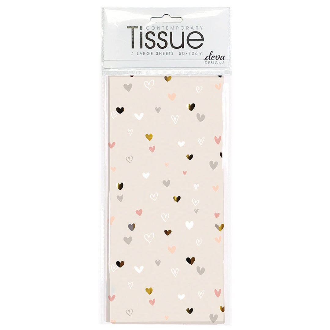 Mini Hearts Cream Tissue Deva Tissue Wrapping Paper 4 Sheets 50 X 70 Cm ...