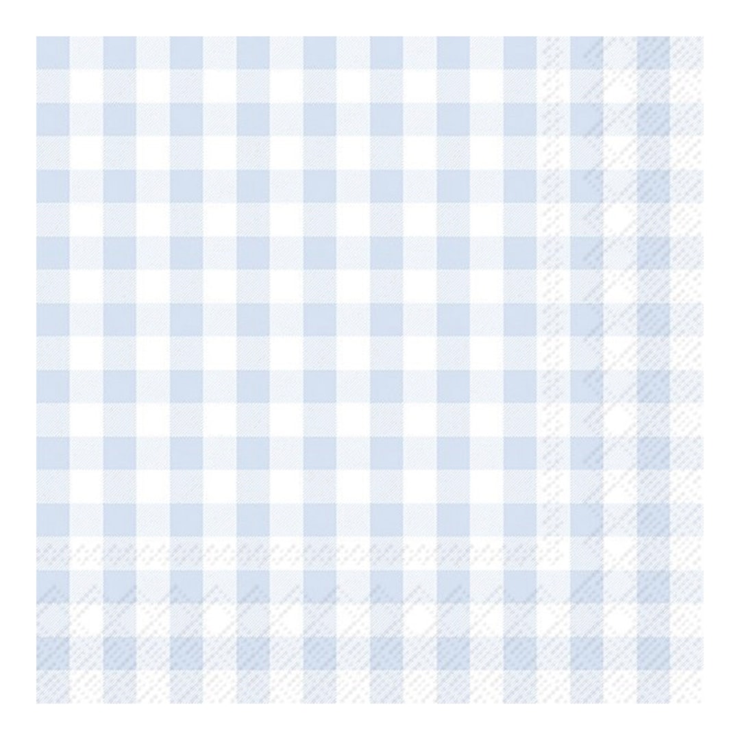 Taverna Light Blue Gingham Check IHR Paper Table Napkins 33 Cm Square 3 ...