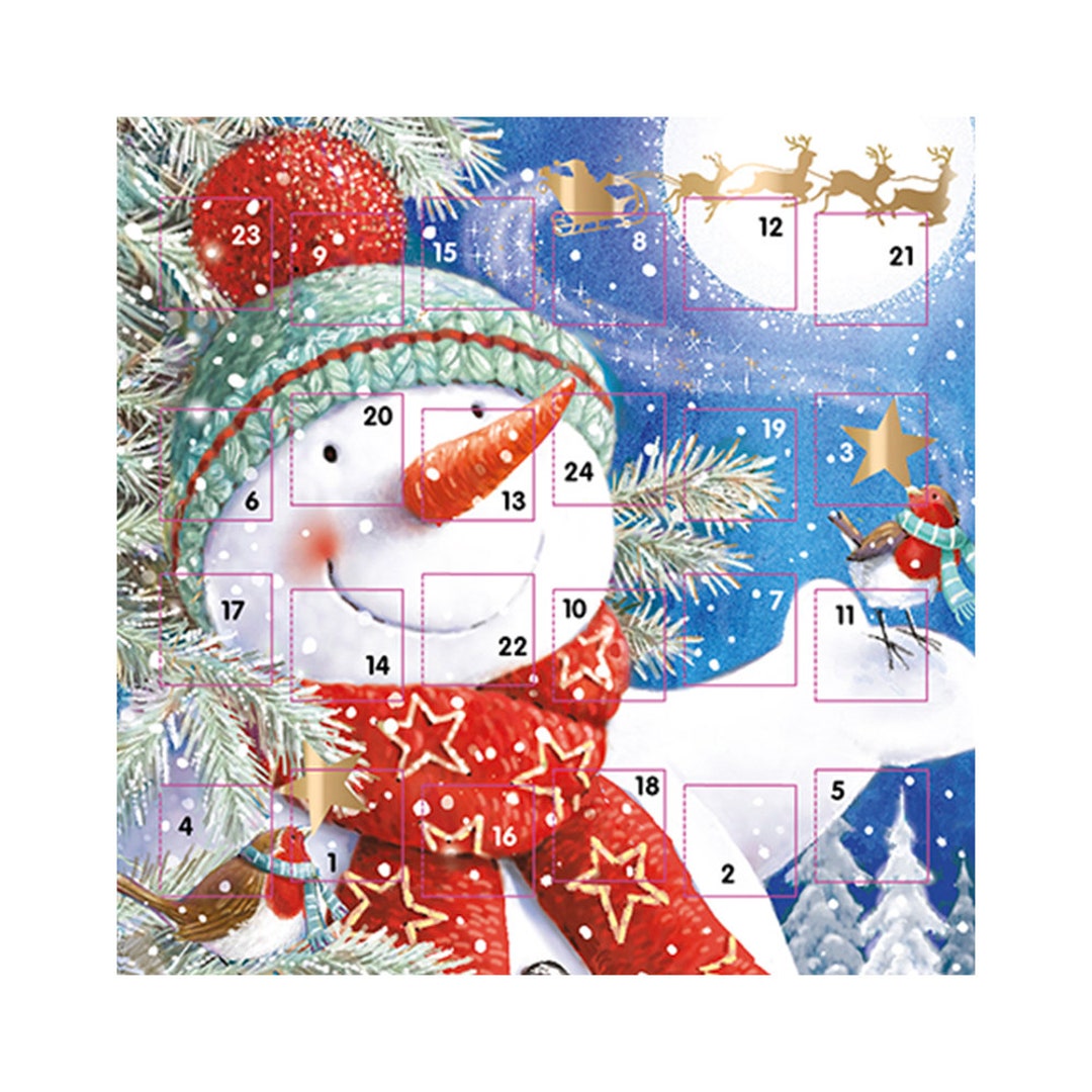 Snowman Magical Christmas Advent Card 159 X 159 Mm White Envelope White ...