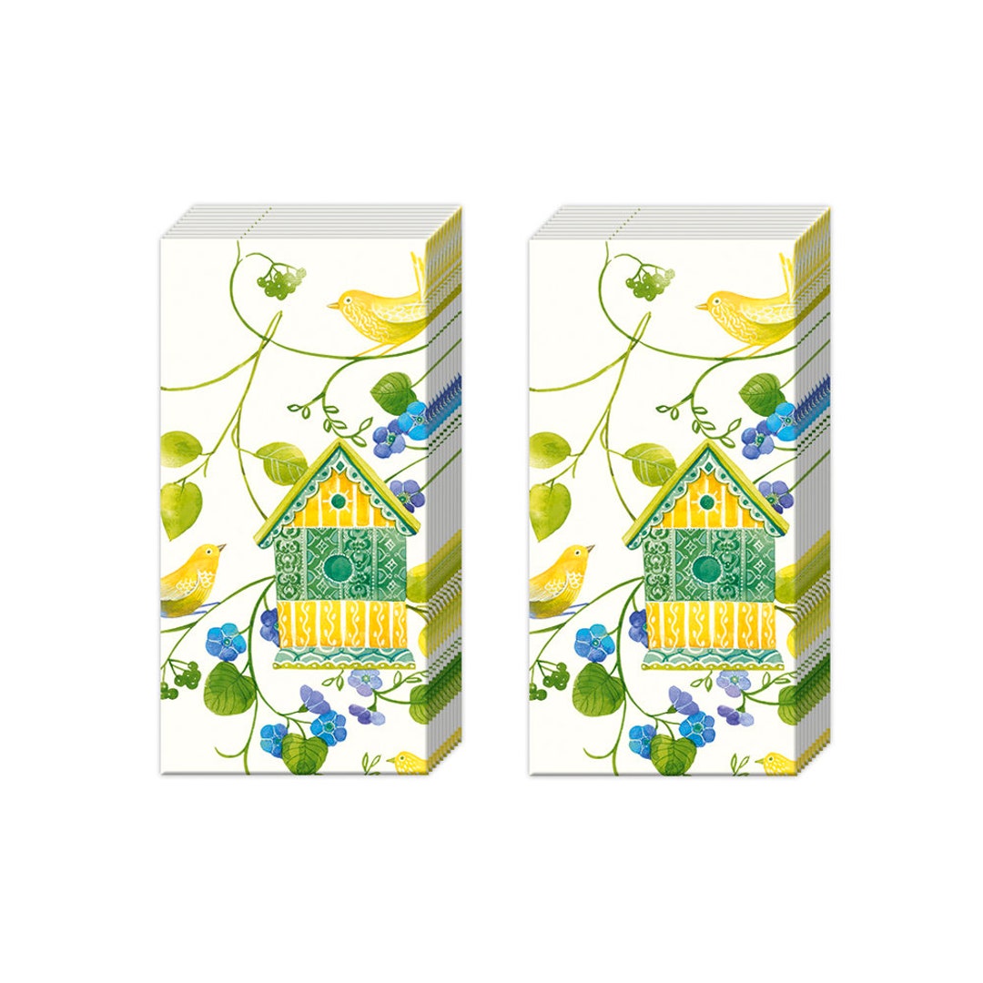Lovely Home Cream Birds Tissues 2 Packs of 10 IHR Tissues 4 Ply 20 Cm ...