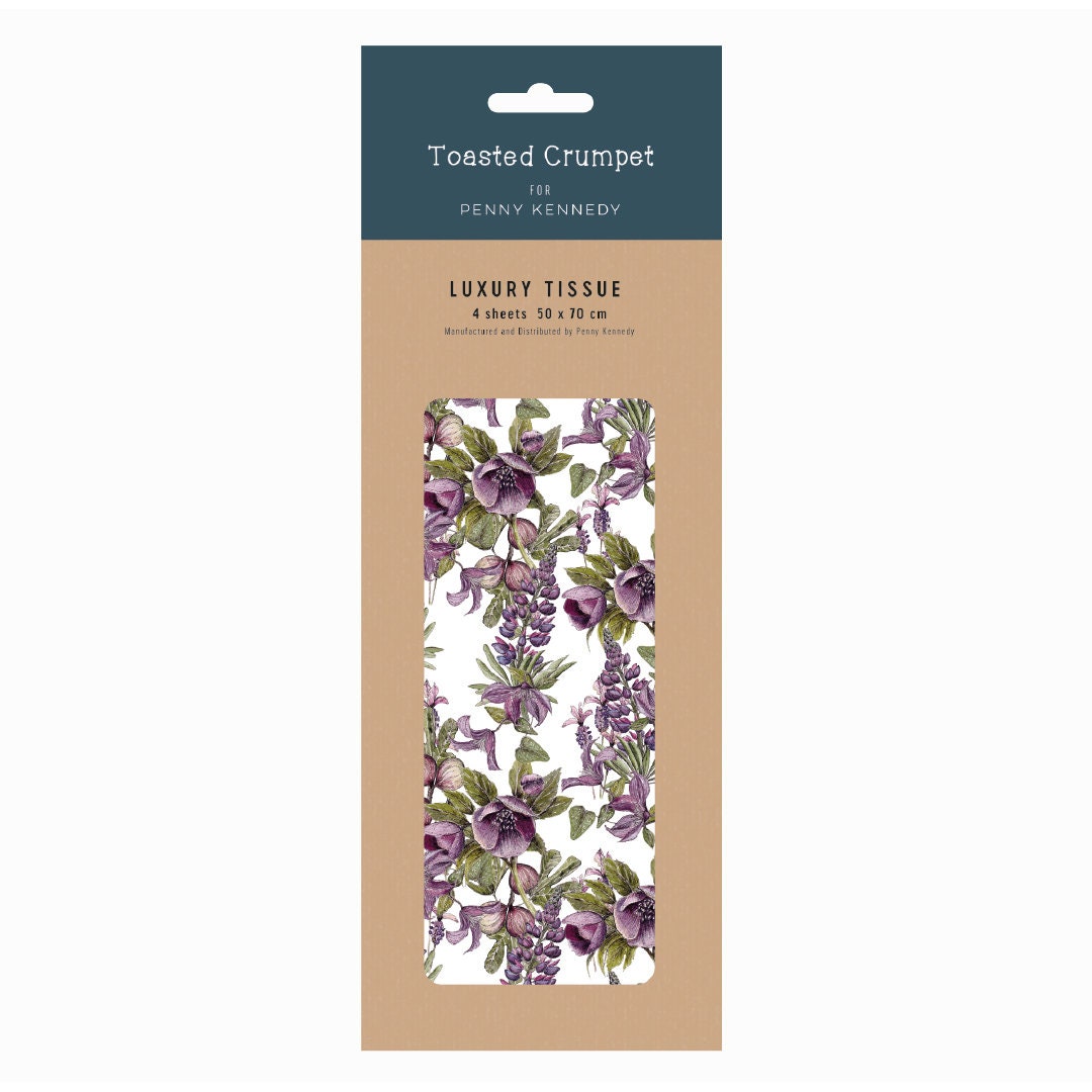 Toasted Crumpet Mulberry White Floral Tissue Wrapping Paper 4 Sheets 50 ...