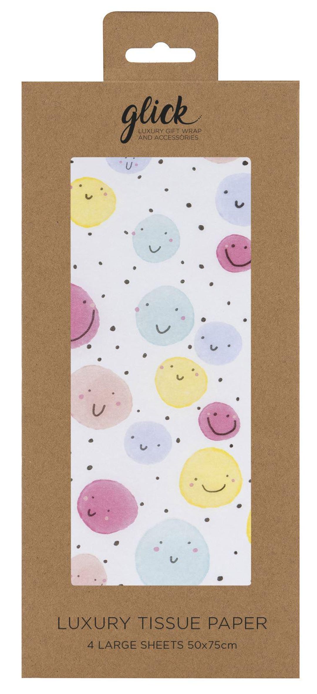 Giggle Piggle Smiley Face Glick 4 Sheets Tissue Wrapping Paper 50 X 75 ...