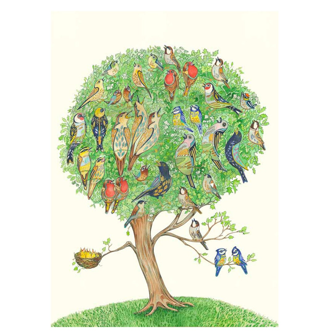 Dawn Chorus Birds in a Tree Blank Card 7 X 5 Inches With Envelope ...