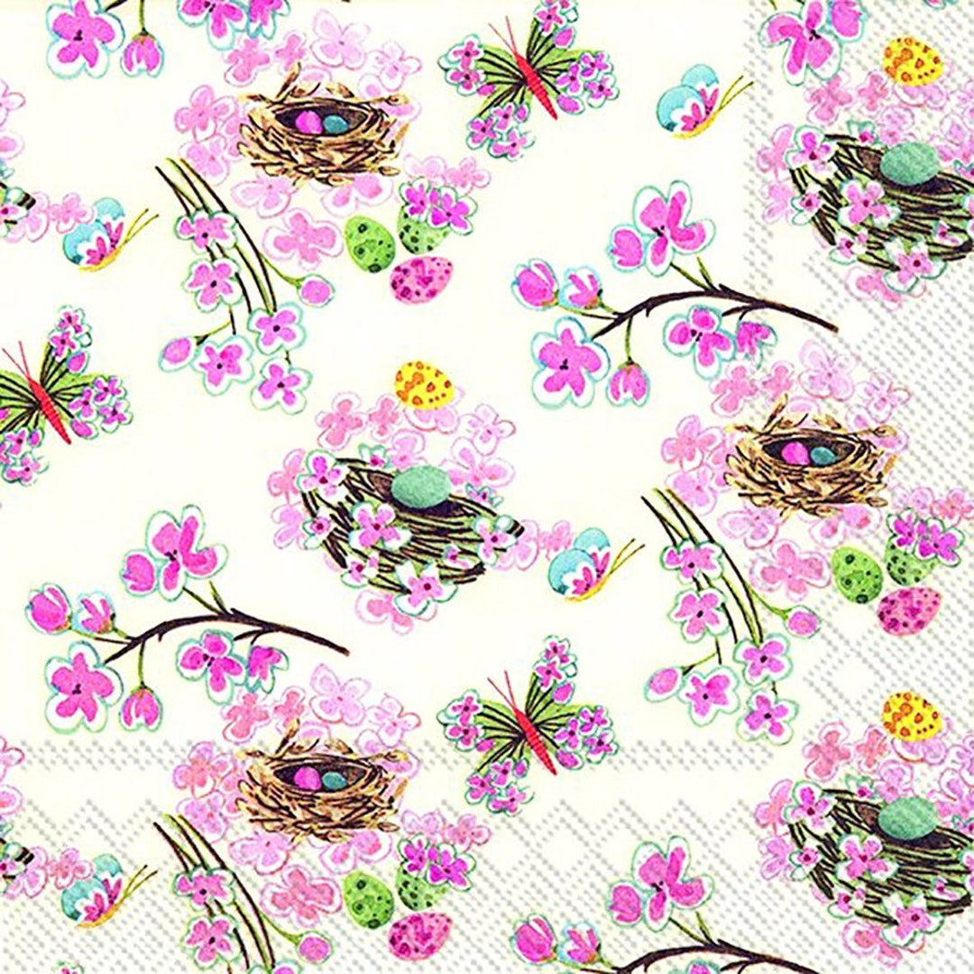 Rite of Spring Birds Nests Butterflies and Blossom Easter IHR Paper ...