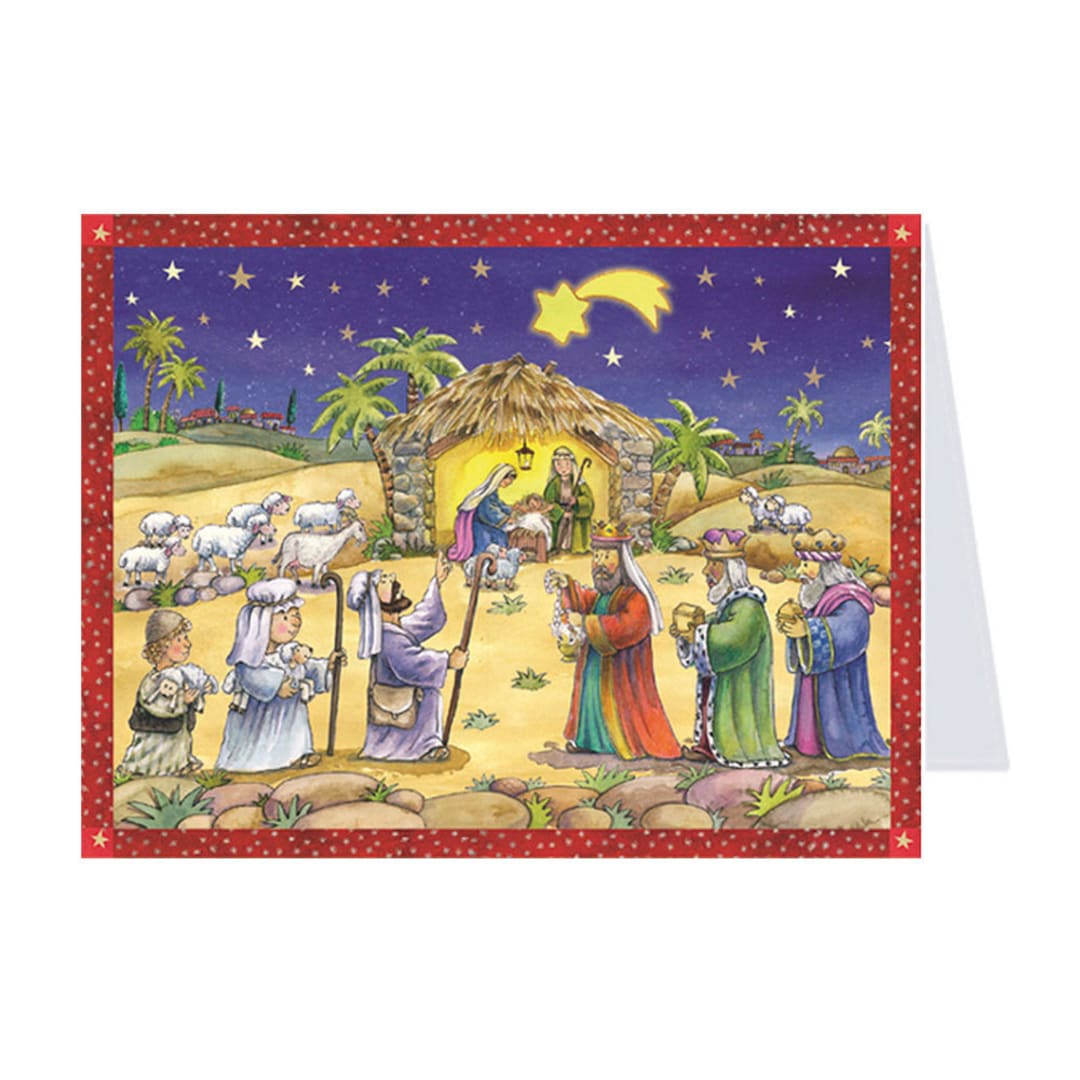Nativity Richard Sellmer Verlag Traditional German Advent Calendar Card ...