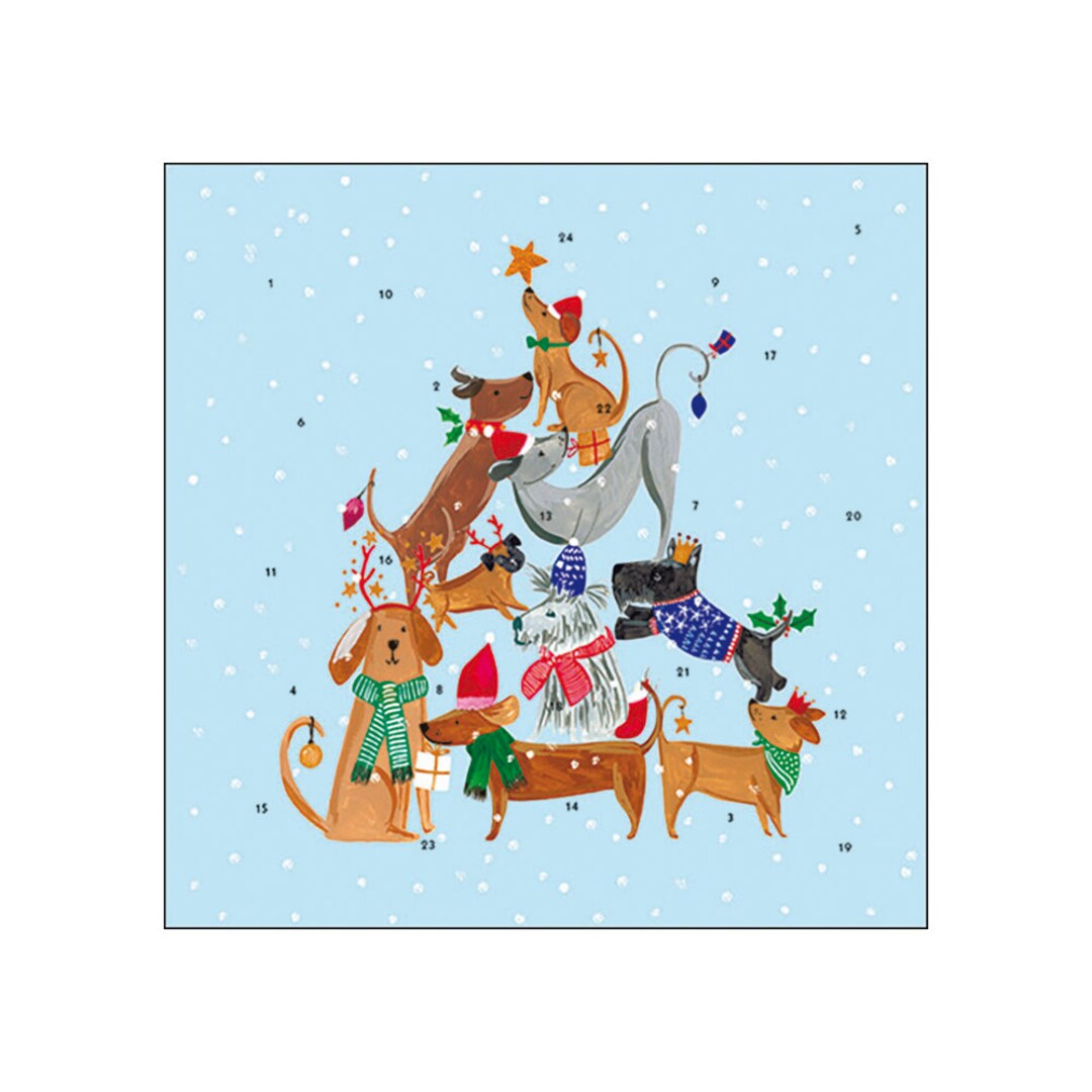 Tree-mendous Christmas Dogs Advent Calendar 23 X 23 Cm Caltime With 24 ...