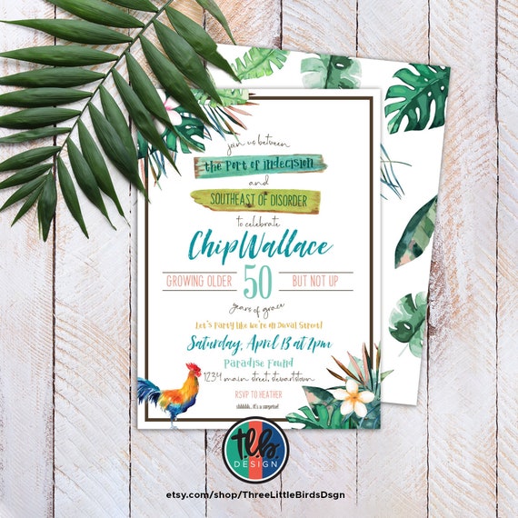 key west birthday invite tropical birthday invitation 50th birthday in ...