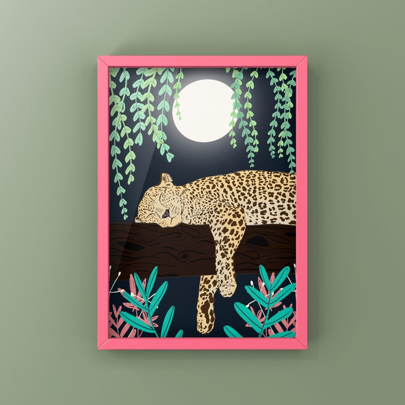 Sleeping Leopard Print - Etsy
