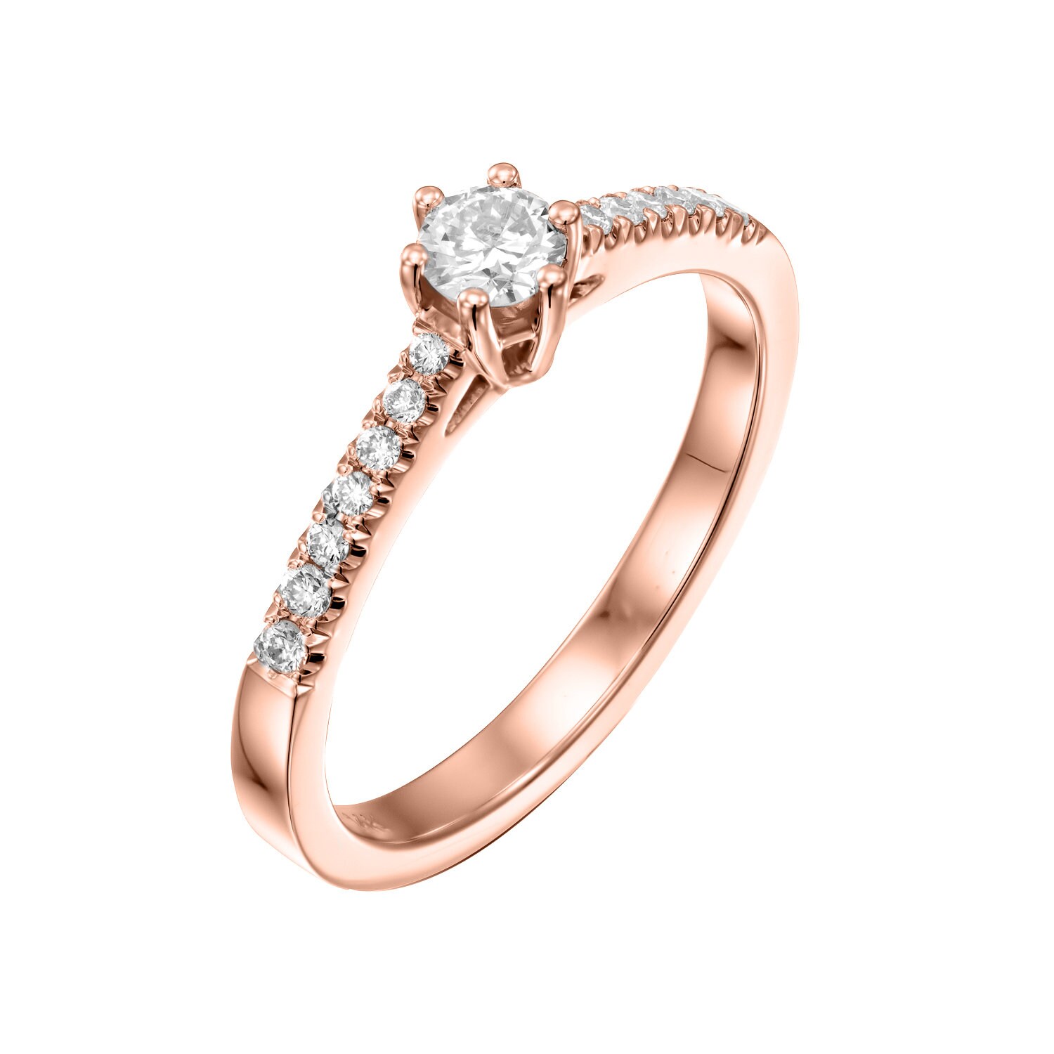 Ring for Woman Ring for Girls 14K Rose Gold Ring Diamonds - Etsy