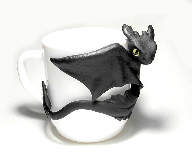 Toothless dragon mug jewellery black how to train your dragon | Etsy