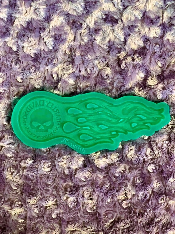 Harley Davidson Skull Flame Mold/harley Keychain Mold/harley - Etsy