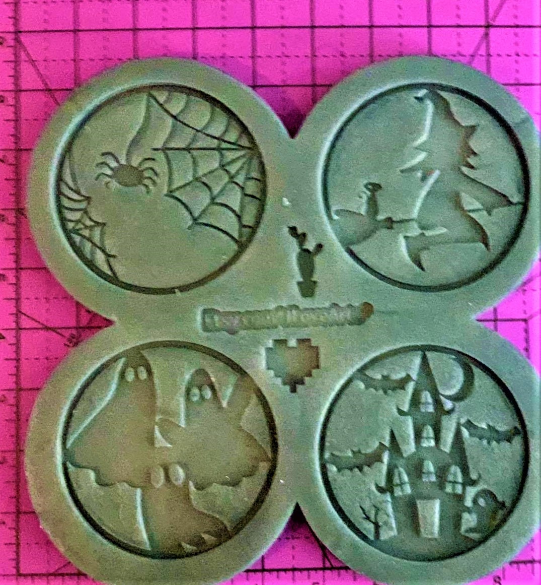 Layered Halloween Coaster Mold/boo! Scary Ghost Mold/creepy Crawlies ...