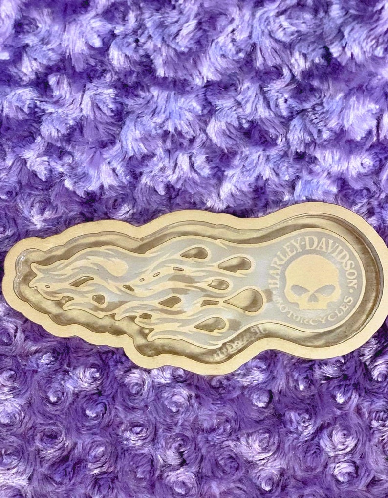 Harley Davidson Skull Flame Silicone Mold, Keychain Craft (7'') - Etsy